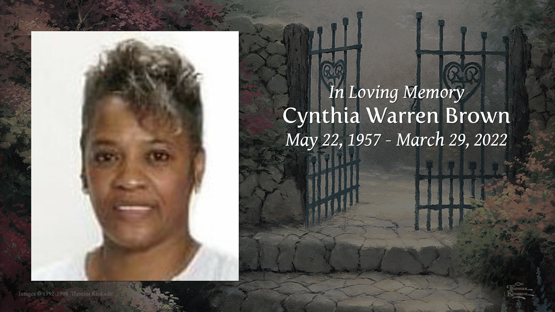 Cynthia Warren Brown - Tribute Video