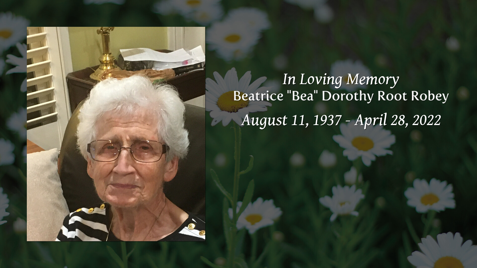 Beatrice "Bea" Dorothy Root Robey - Tribute Video