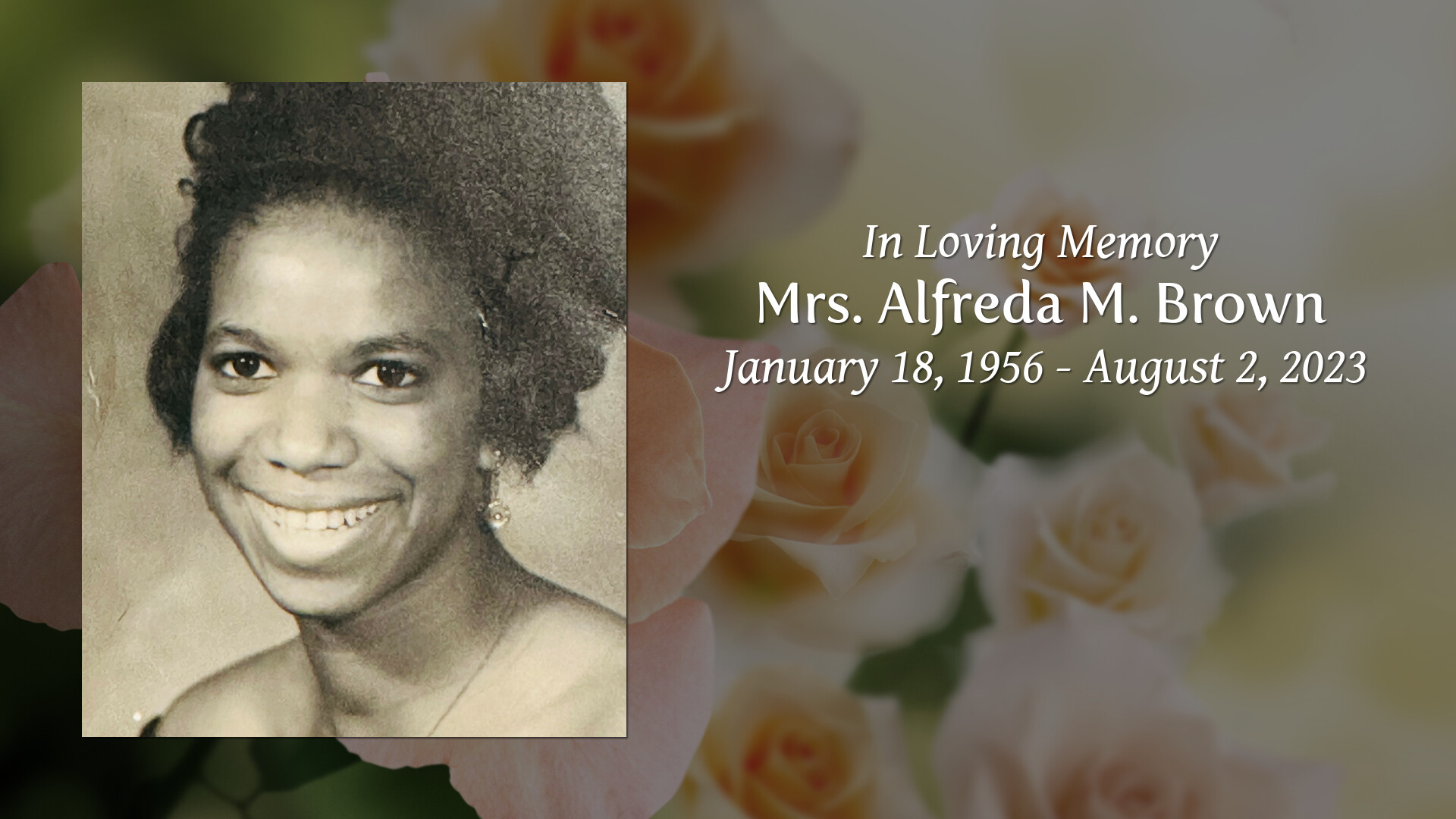 Mrs. Alfreda M. Brown - Tribute Video