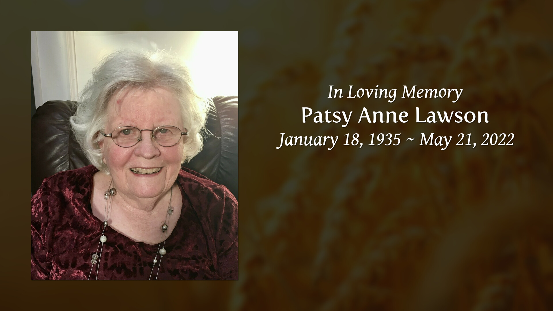 Patsy Anne Lawson - Tribute Video