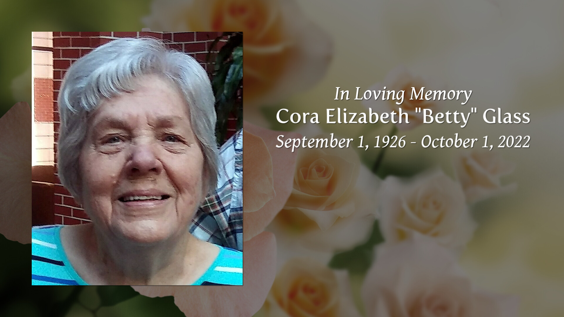 Cora Elizabeth "Betty" Glass - Tribute Video