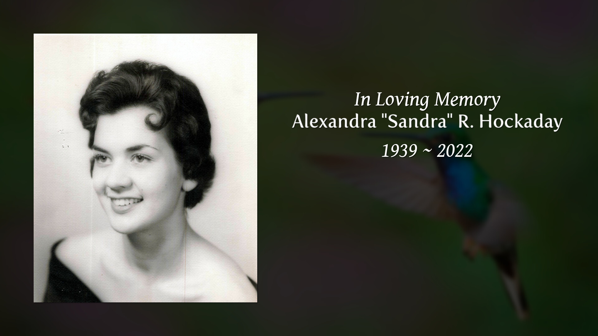 Alexandra "Sandra" R. Hockaday - Tribute Video