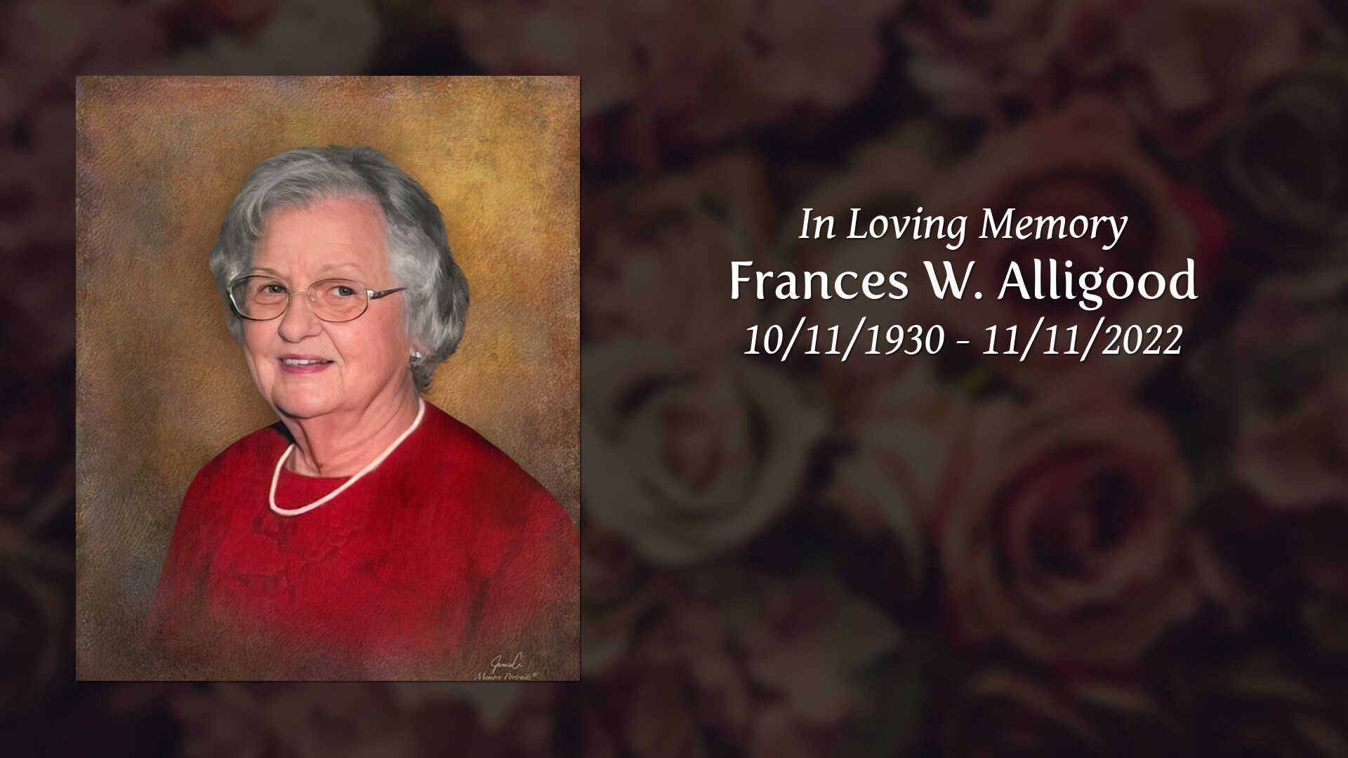 Frances W. Alligood - Tribute Video