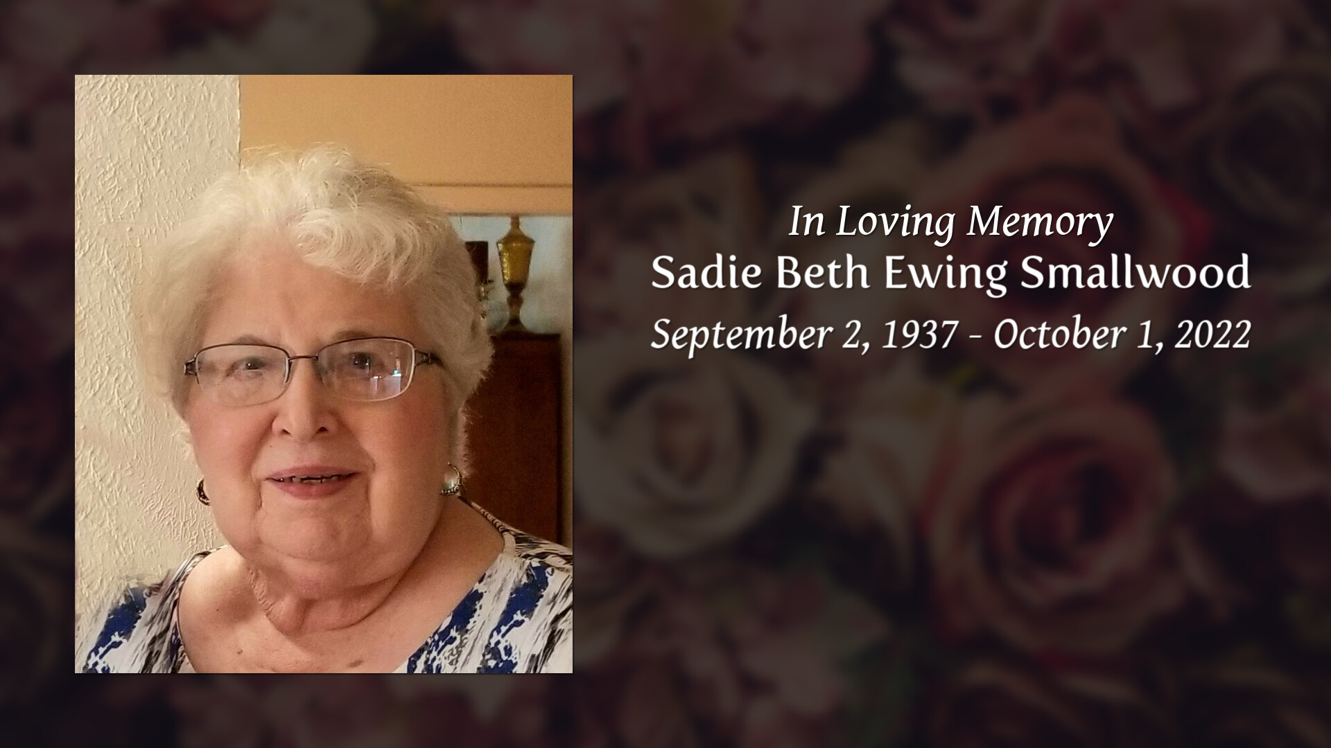 Sadie Beth Ewing Smallwood - Tribute Video