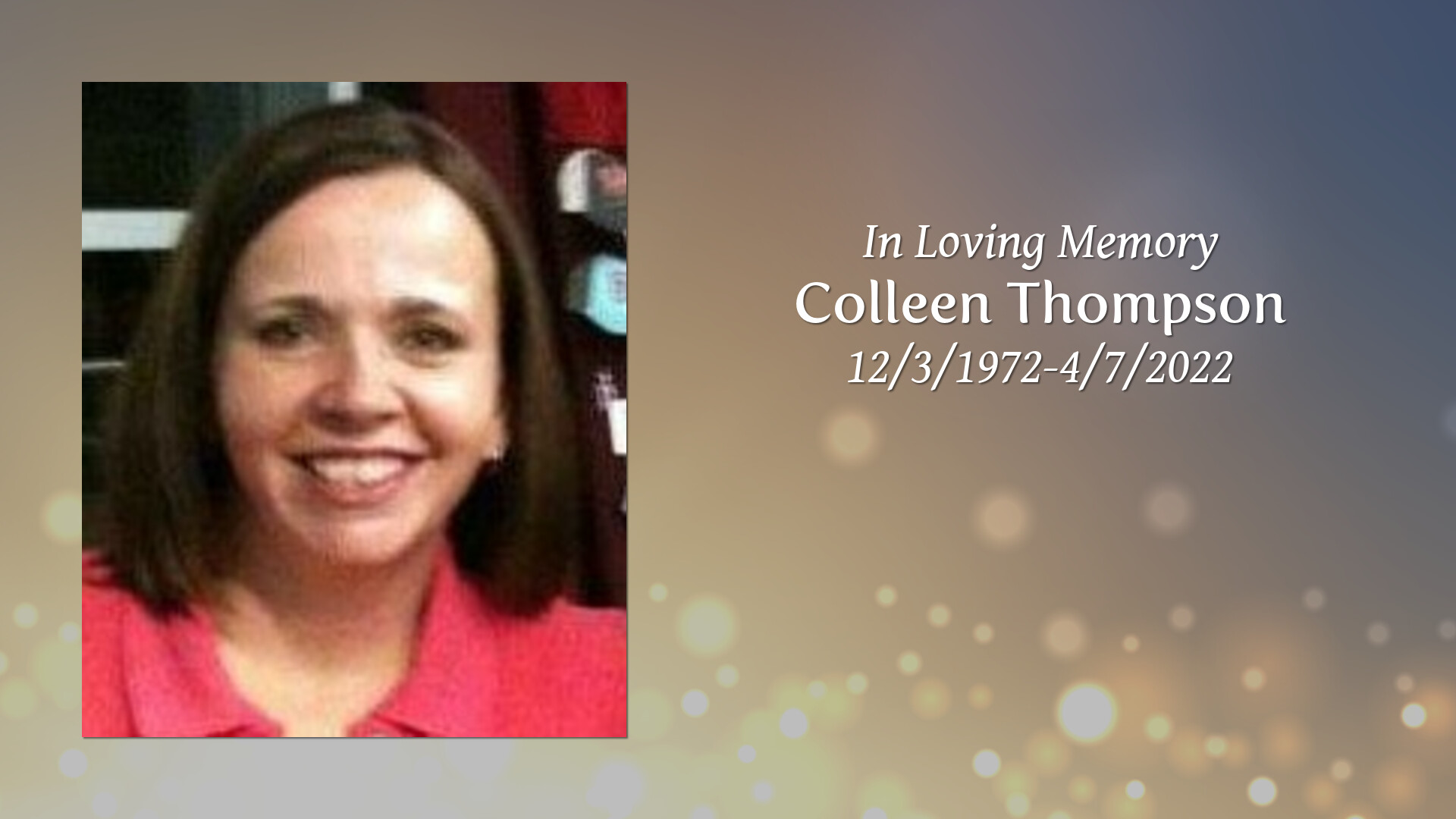 Colleen Thompson - Tribute Video