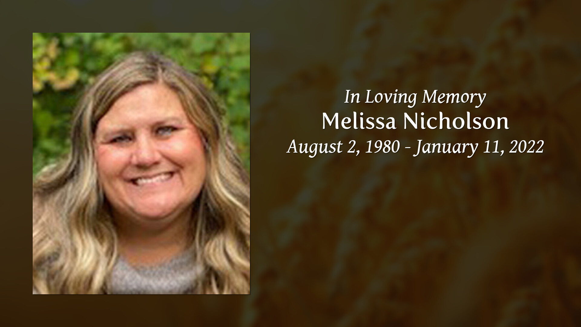 Melissa Nicholson - Tribute Video