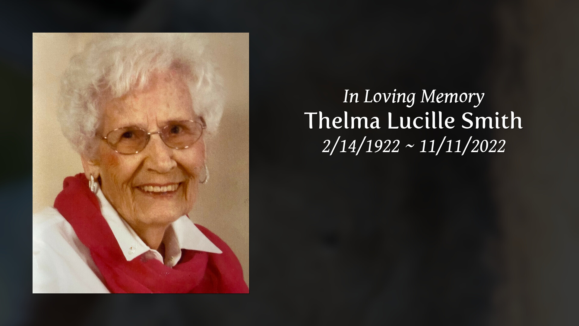 Thelma Lucille Smith - Tribute Video