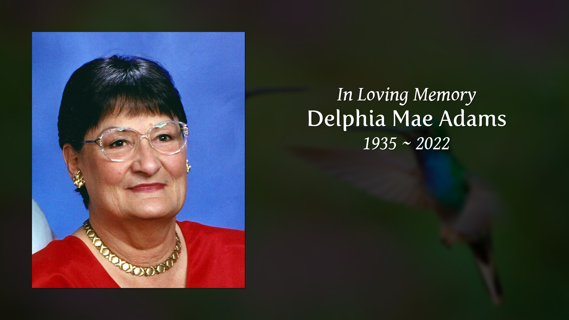 Delphia Mae Adams - Tribute Video