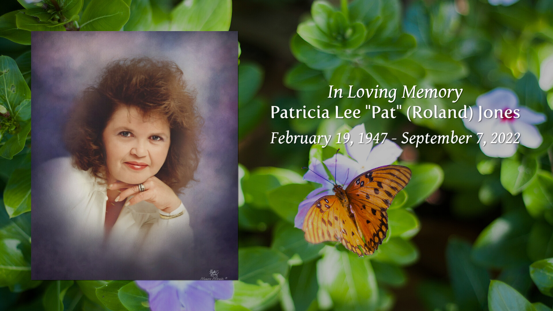 Patricia Lee "Pat" (Roland) Jones - Tribute Video