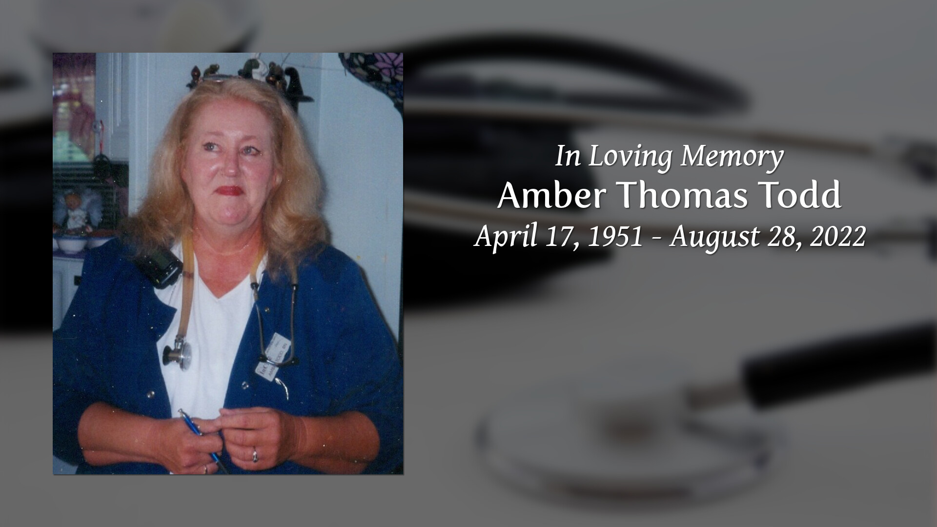 Amber Thomas Todd - Tribute Video