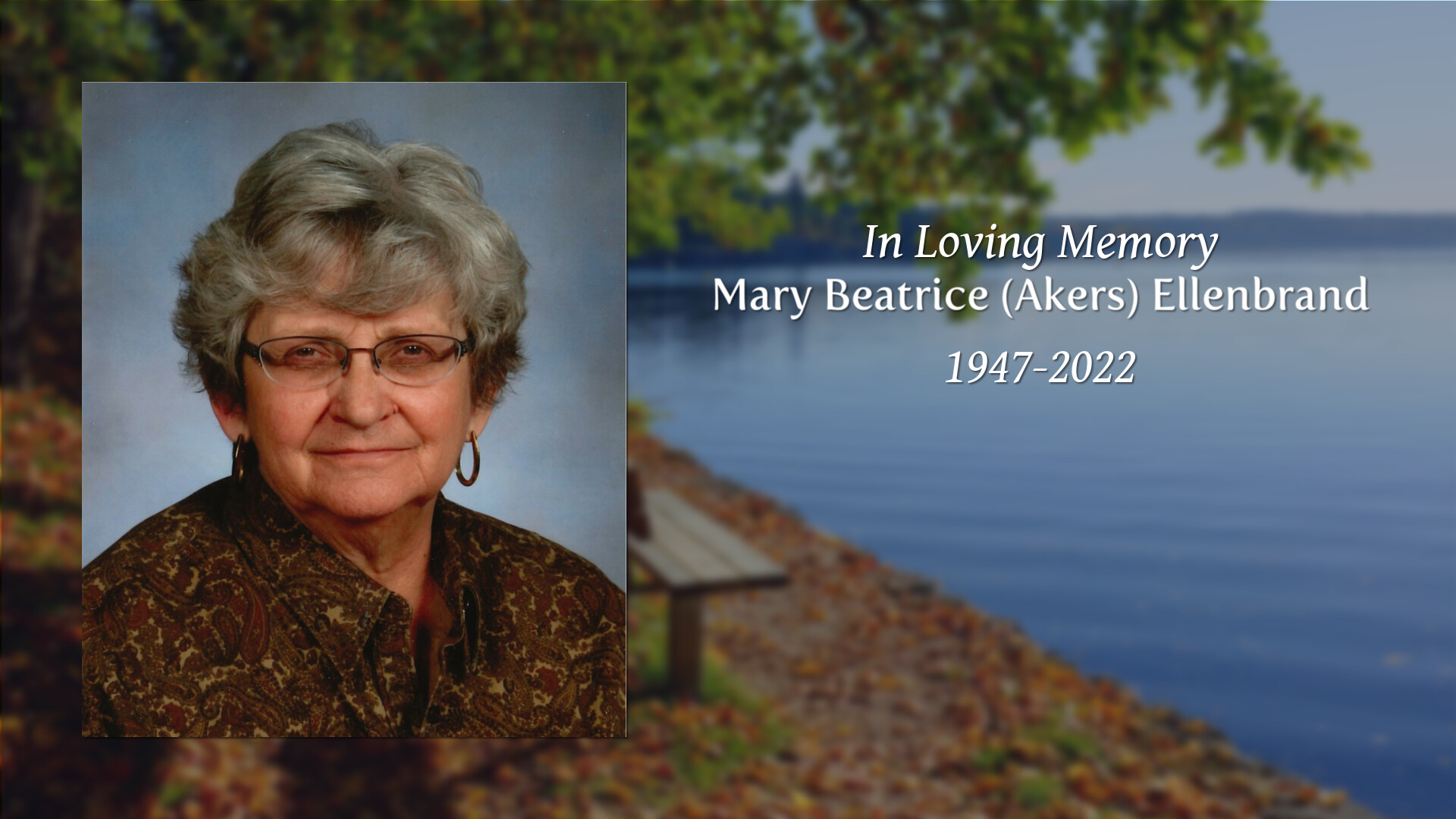 Mary Beatrice (Akers) Ellenbrand - Tribute Video