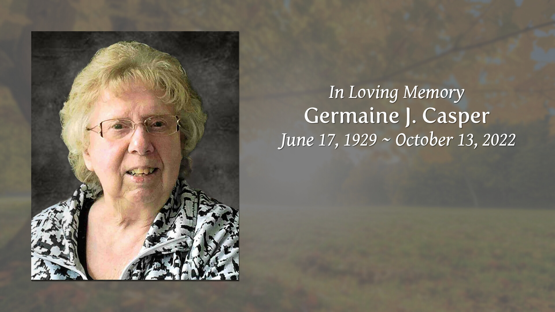 Germaine J. Casper - Tribute Video