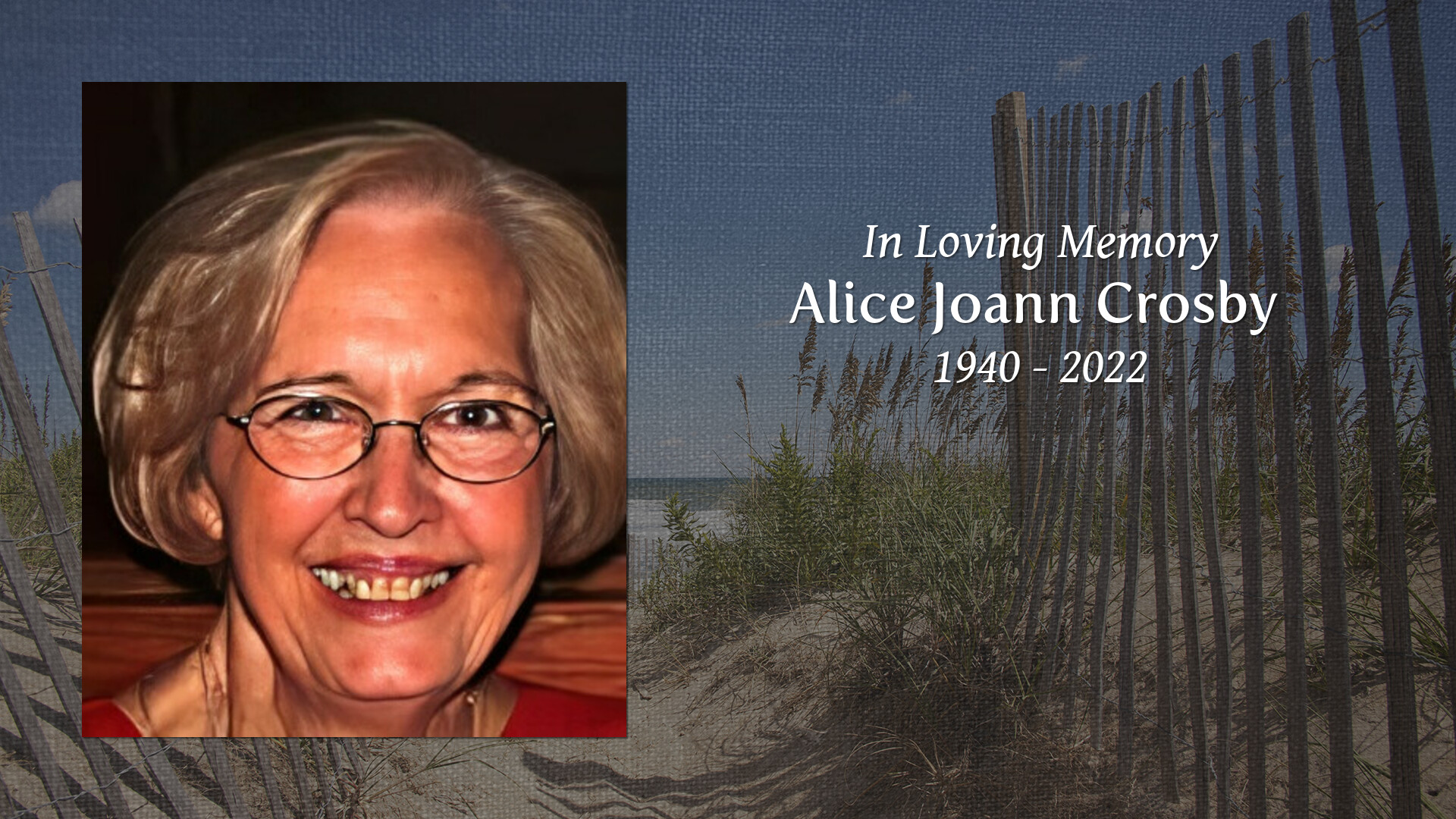 Alice Joann Crosby - Tribute Video