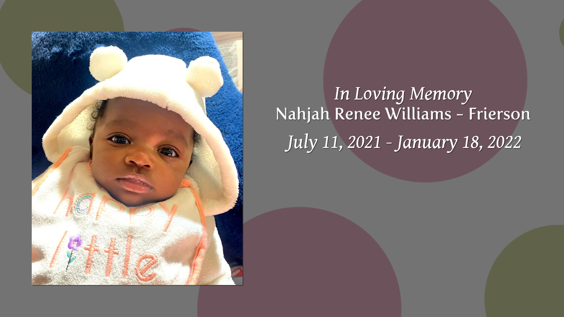 Nahjah Renee Williams - Frierson - Tribute Video