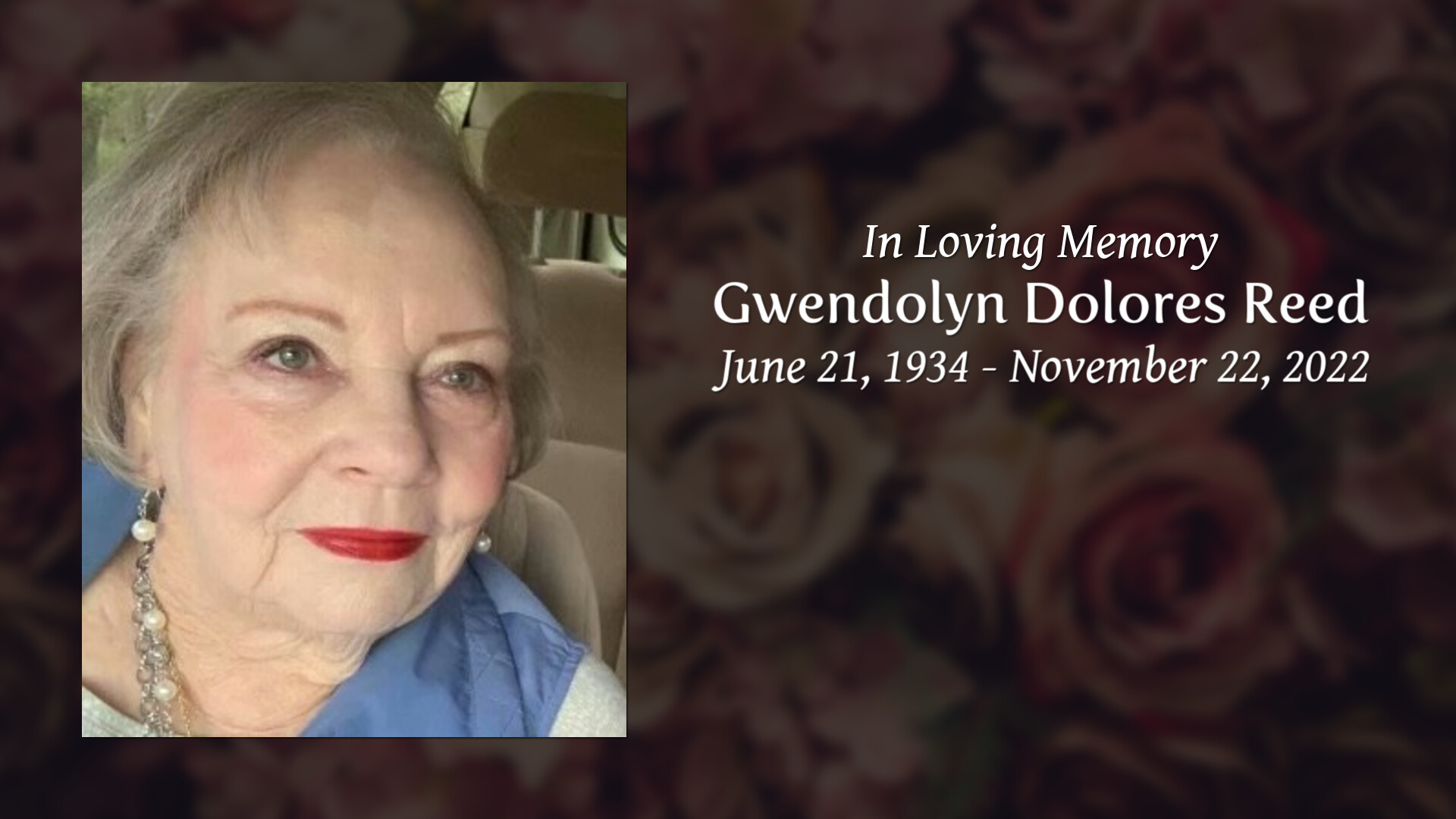 Gwendolyn Dolores Reed - Tribute Video