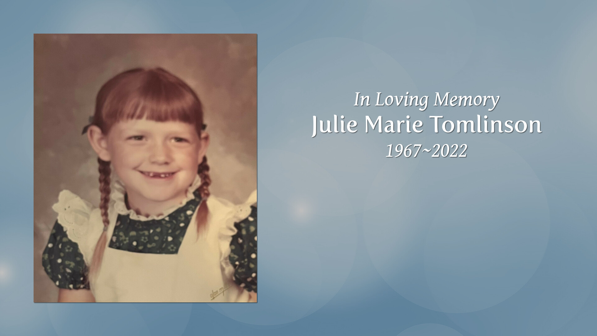 Julie Marie Tomlinson - Tribute Video