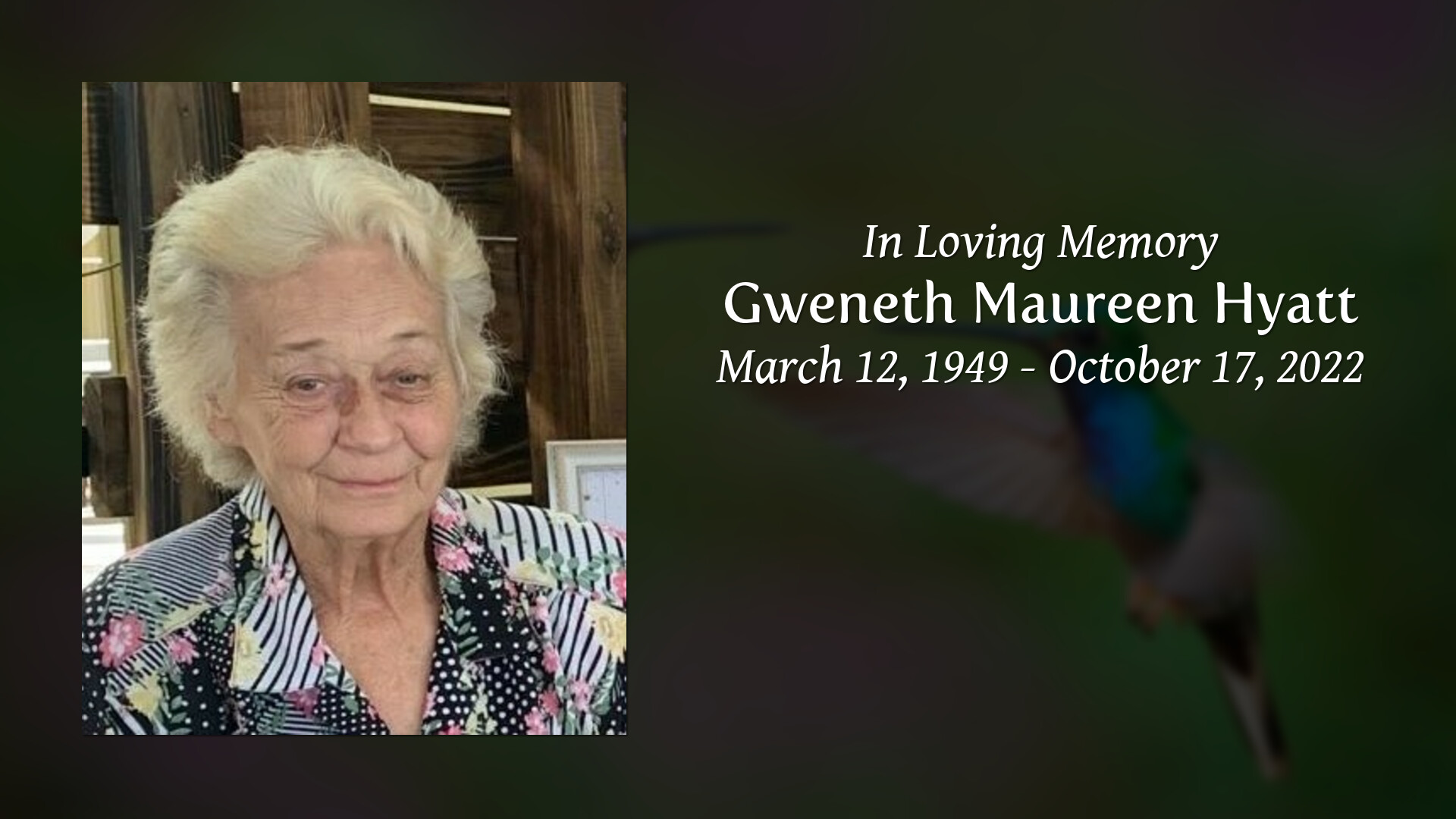 Gweneth Maureen Hyatt - Tribute Video