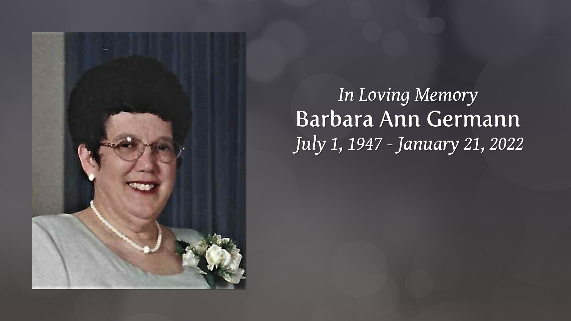 Barbara Ann Germann - Tribute Video