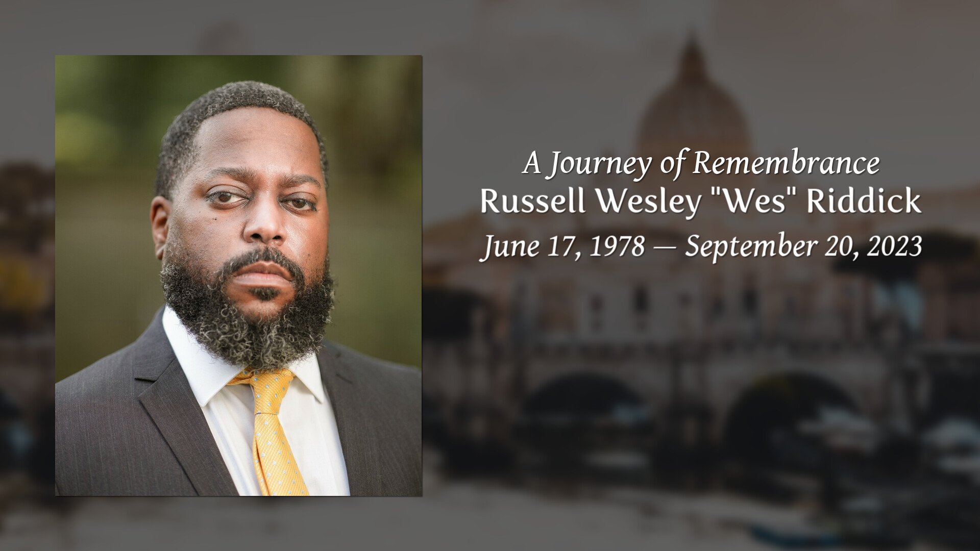 Russell Wesley "Wes" Riddick - Tribute Video