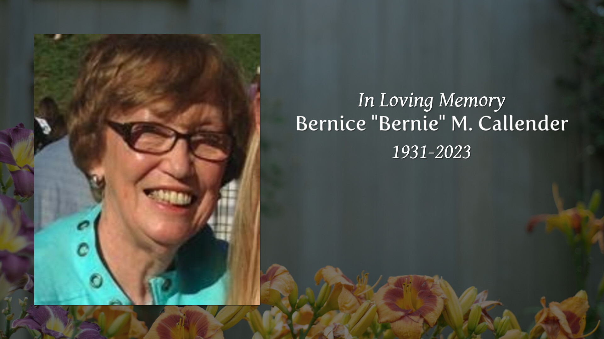 Bernice "Bernie" M. Callender - Tribute Video