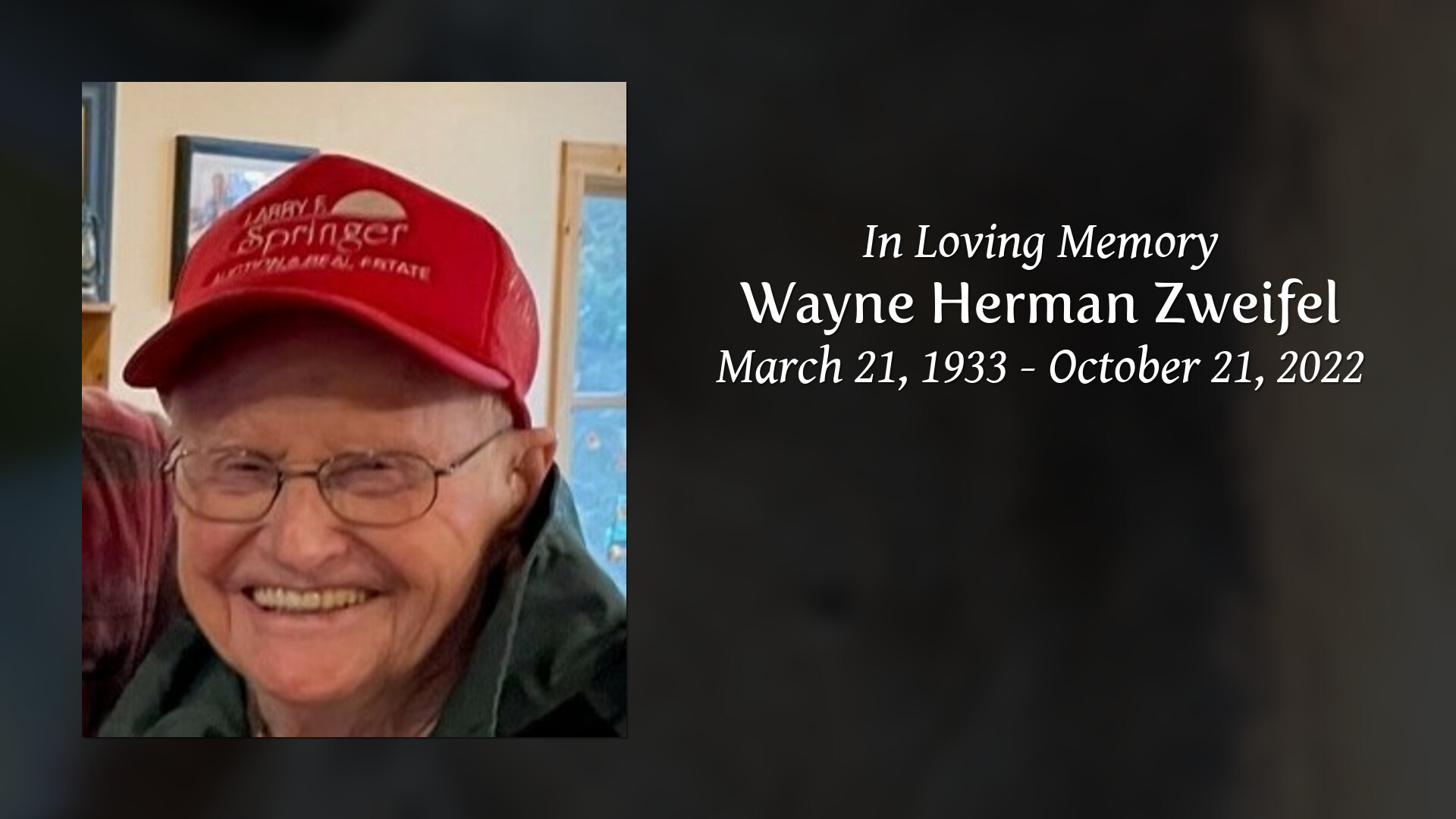 Wayne Herman Zweifel - Tribute Video