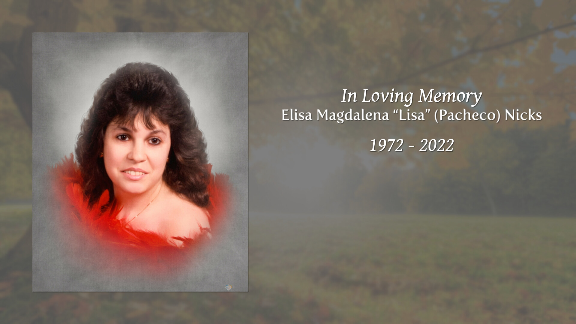 Elisa Magdalena “Lisa” (Pacheco) Nicks - Tribute Video