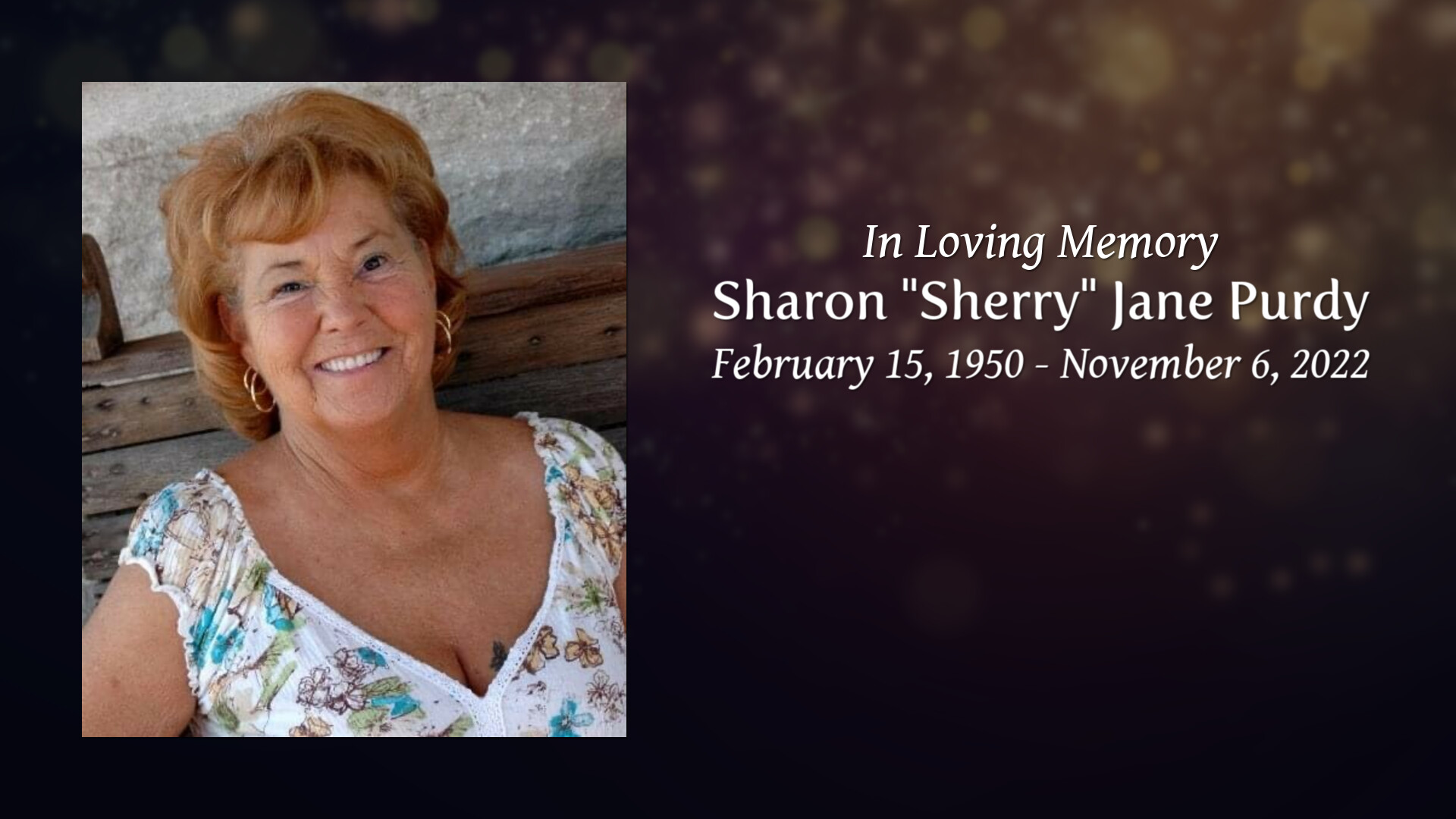 Sharon "Sherry" Jane Purdy - Tribute Video
