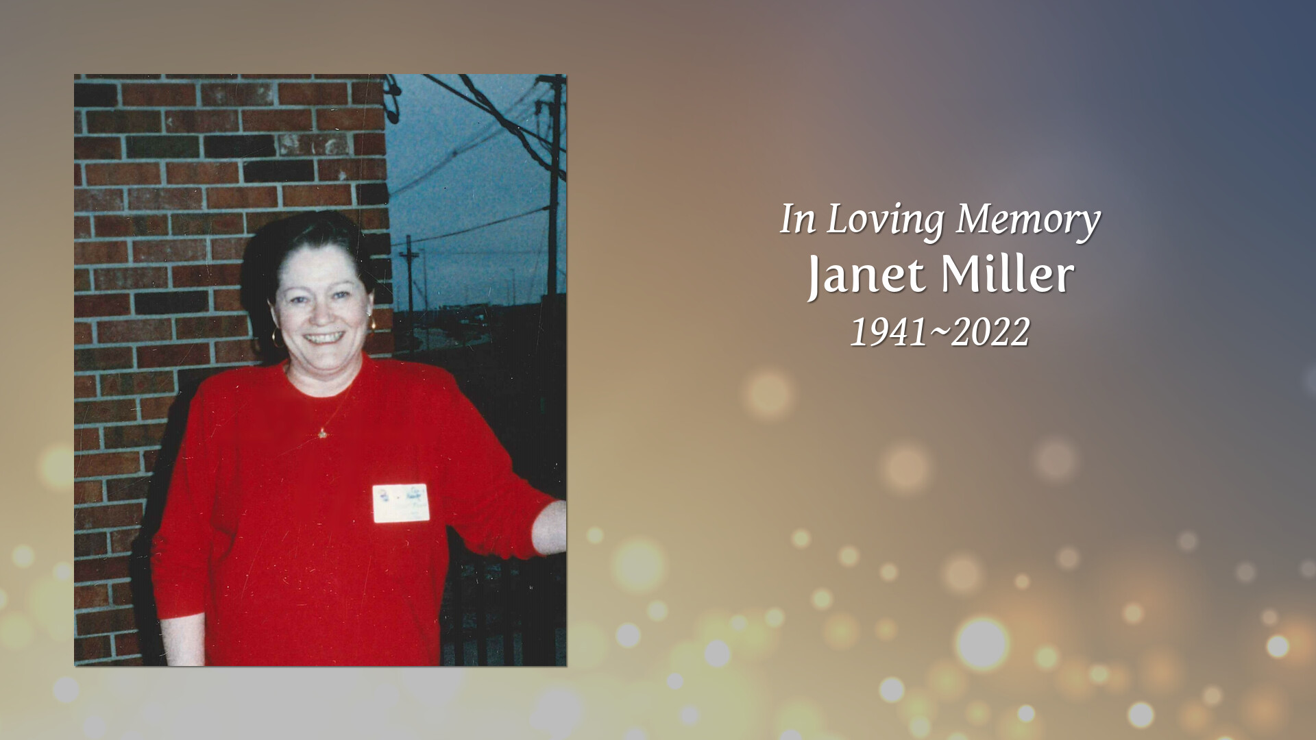 Janet Miller - Tribute Video