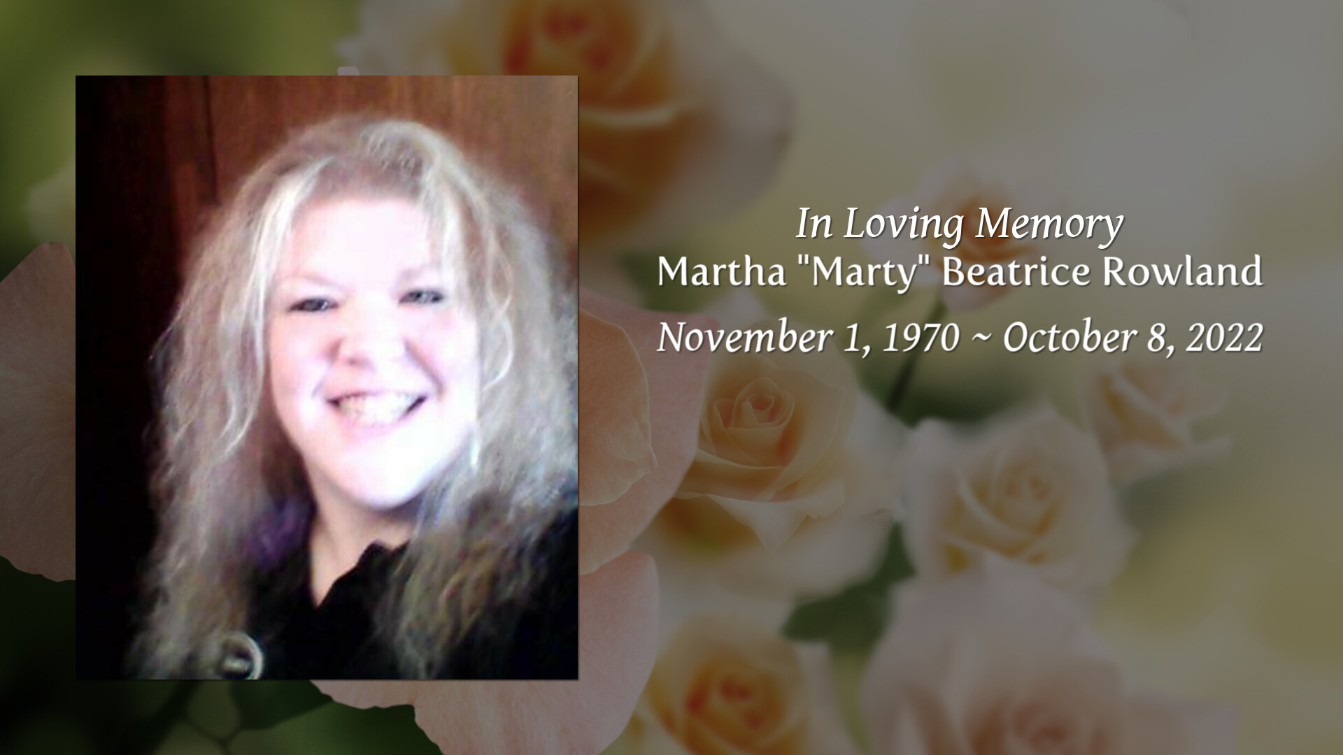 Martha "Marty" Beatrice Rowland - Tribute Video