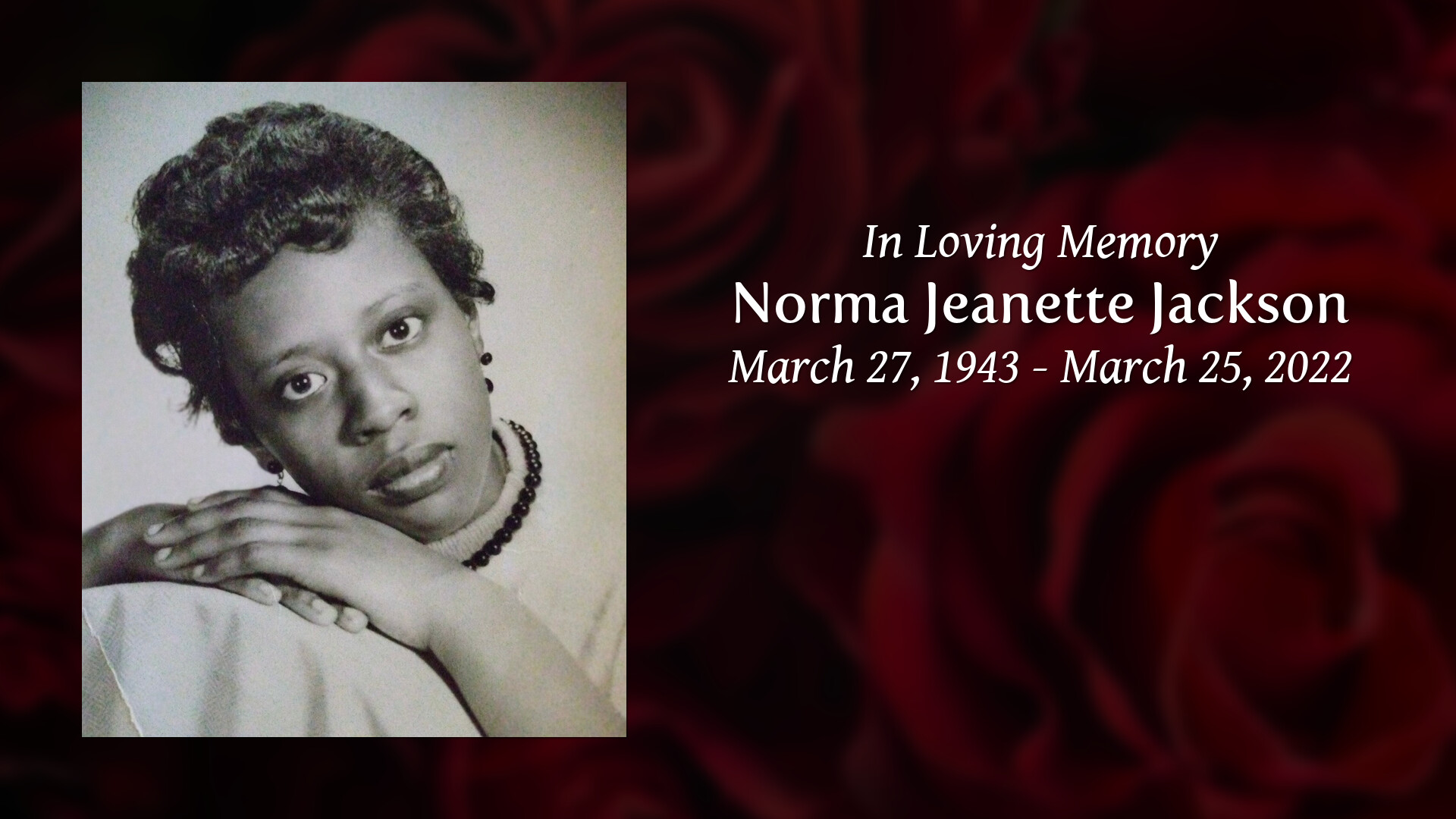 Norma Jeanette Jackson - Tribute Video
