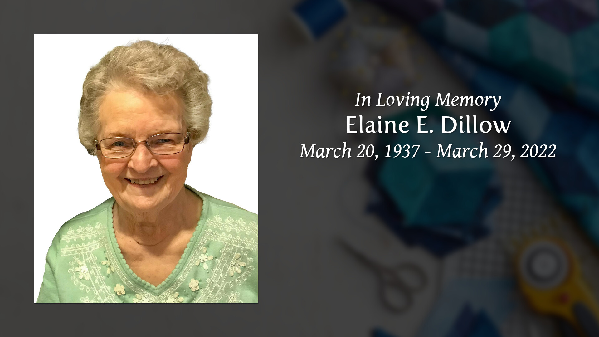 Elaine E. Dillow - Tribute Video