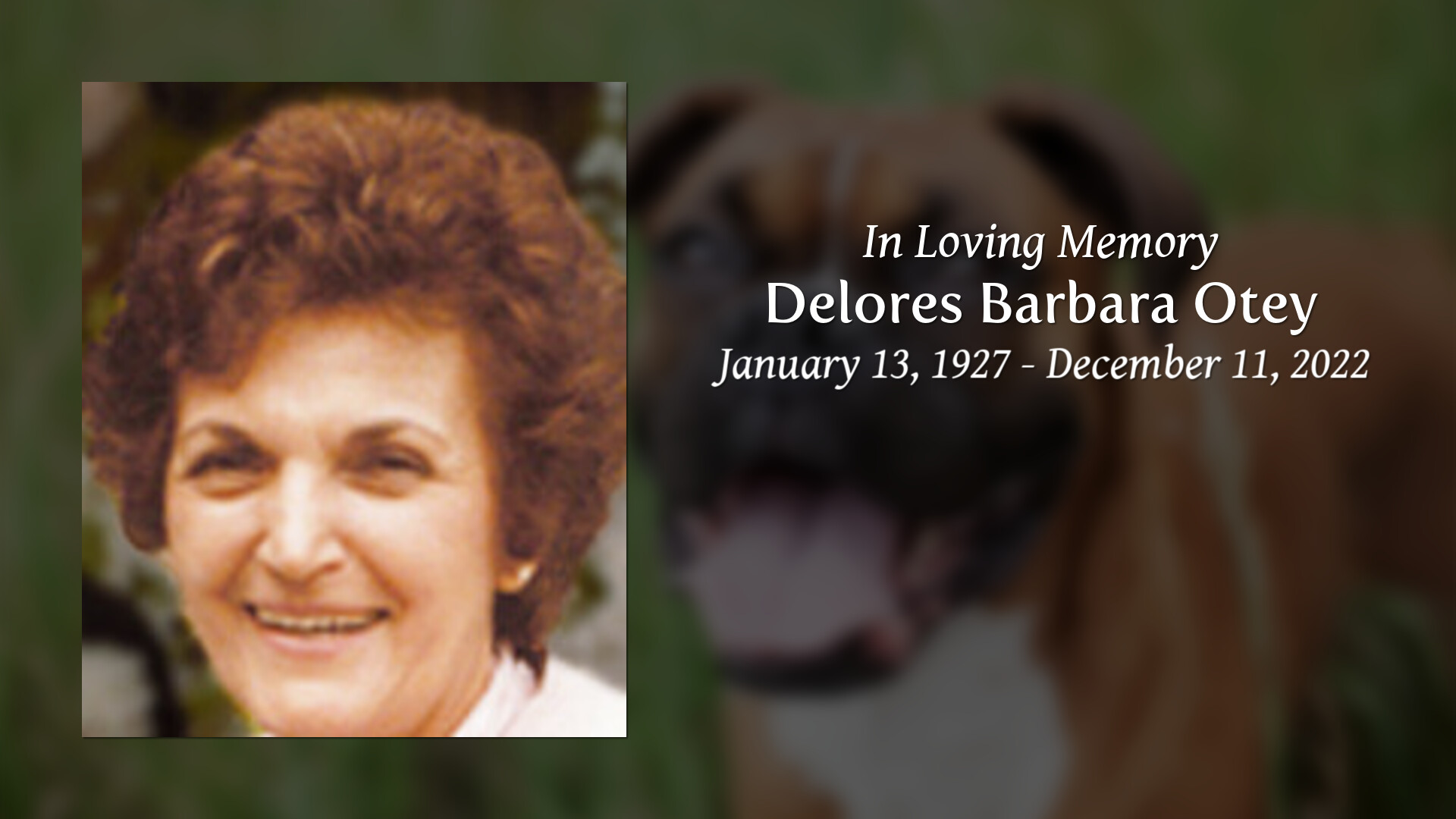 Delores Barbara Otey - Tribute Video