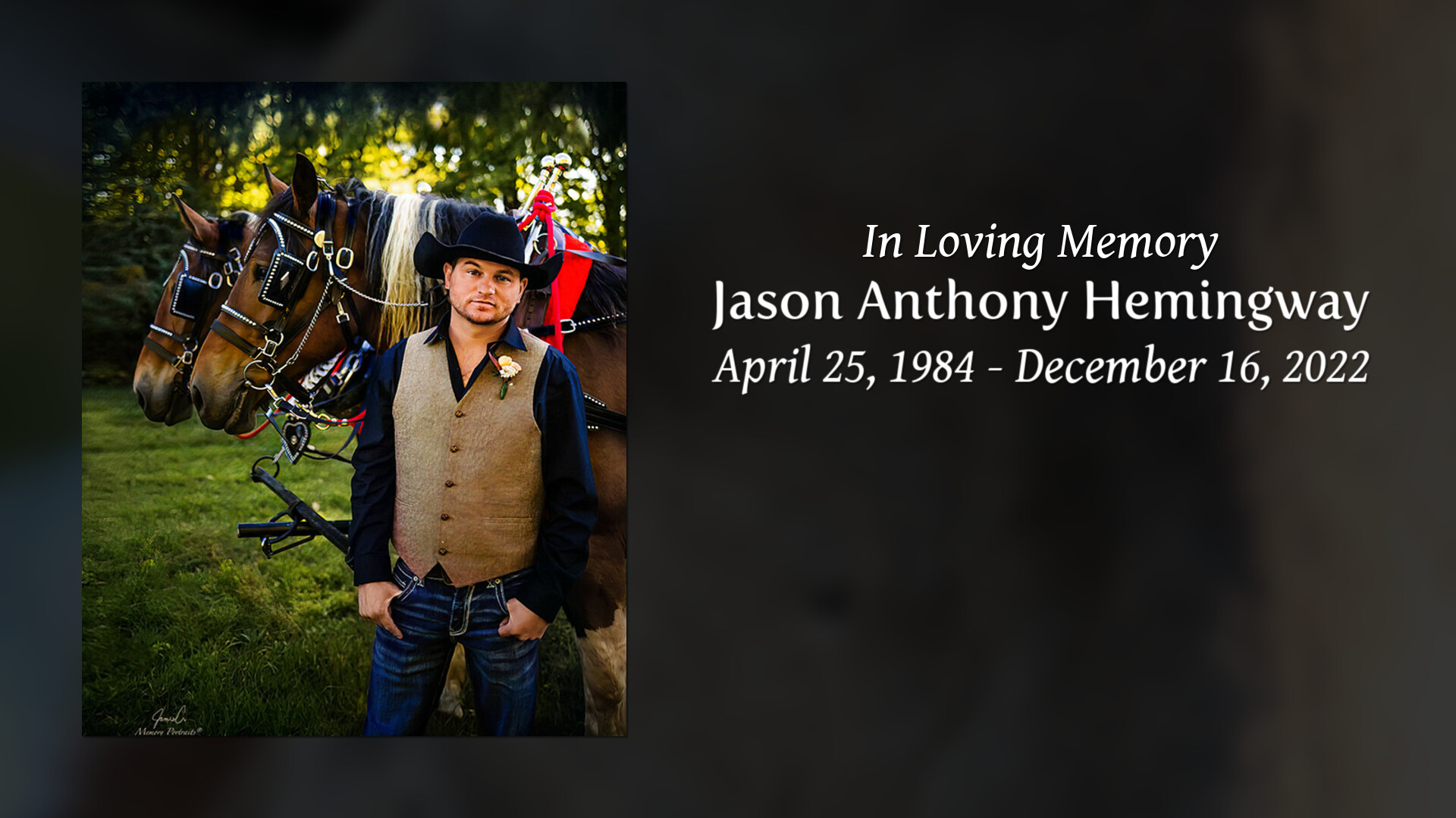 Jason Anthony Hemingway - Tribute Video