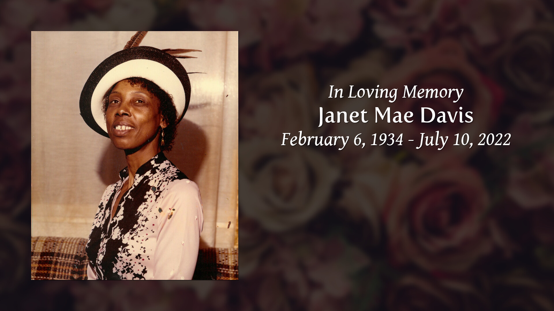Janet Mae Davis - Tribute Video