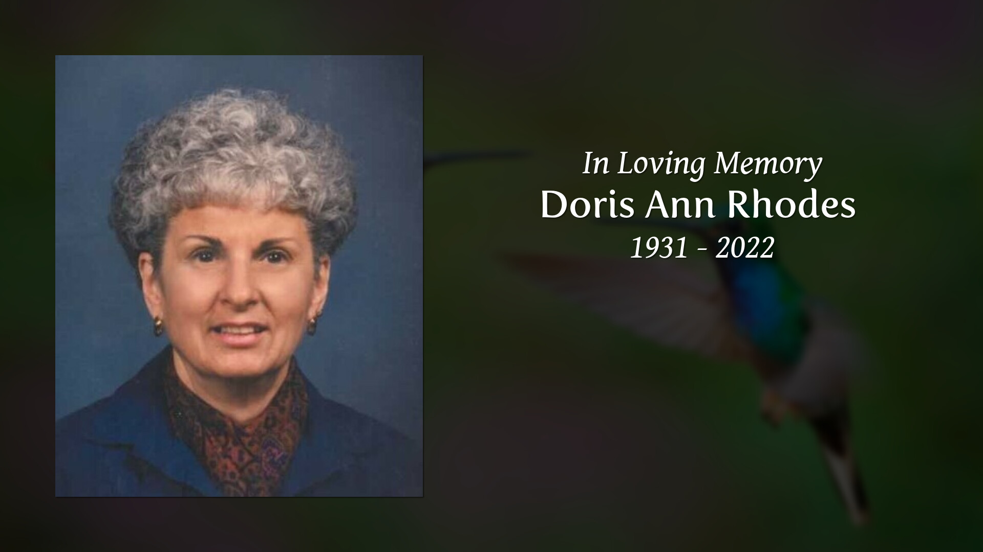 Doris Ann Rhodes - Tribute Video