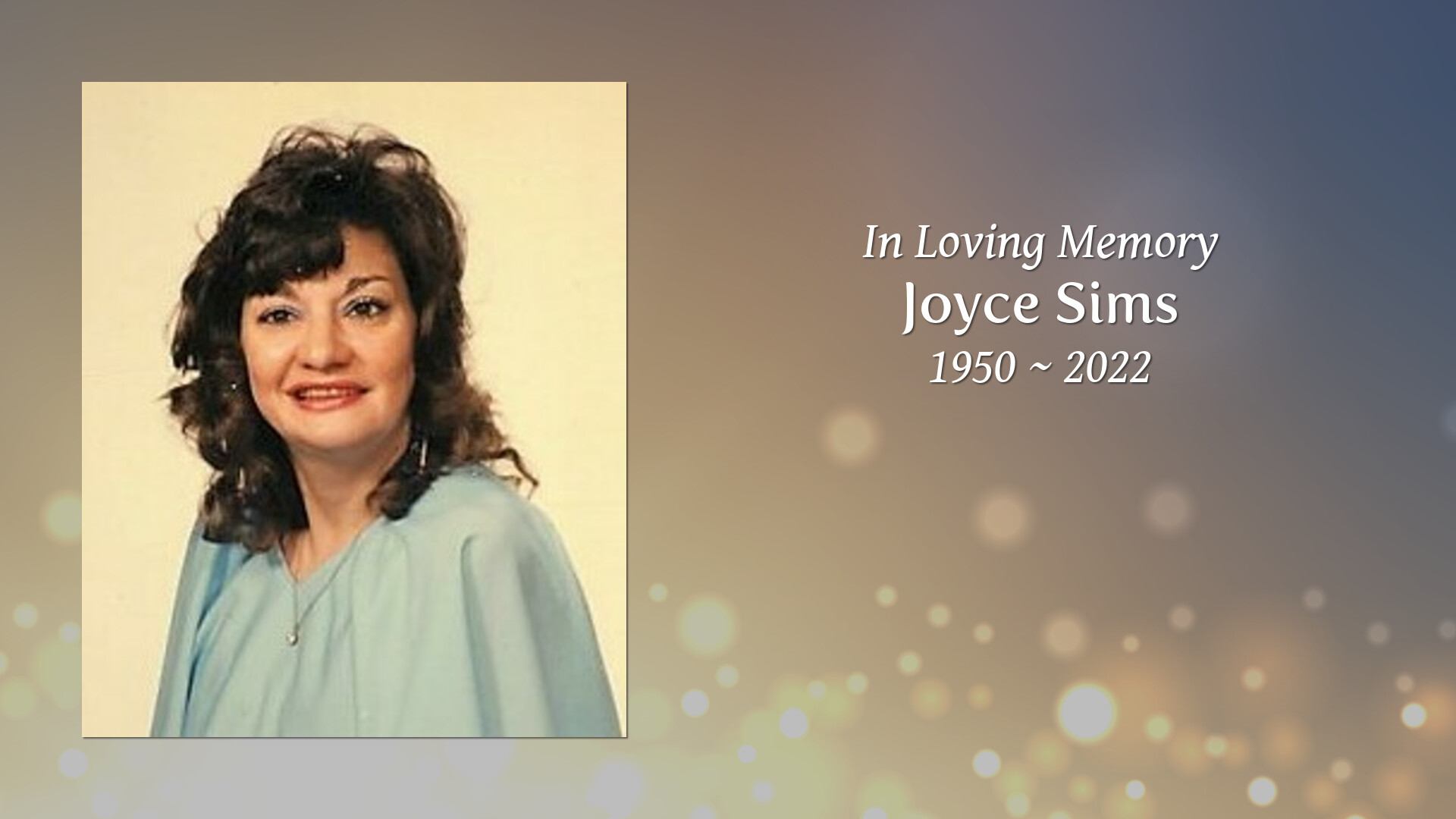 Joyce Sims - Tribute Video