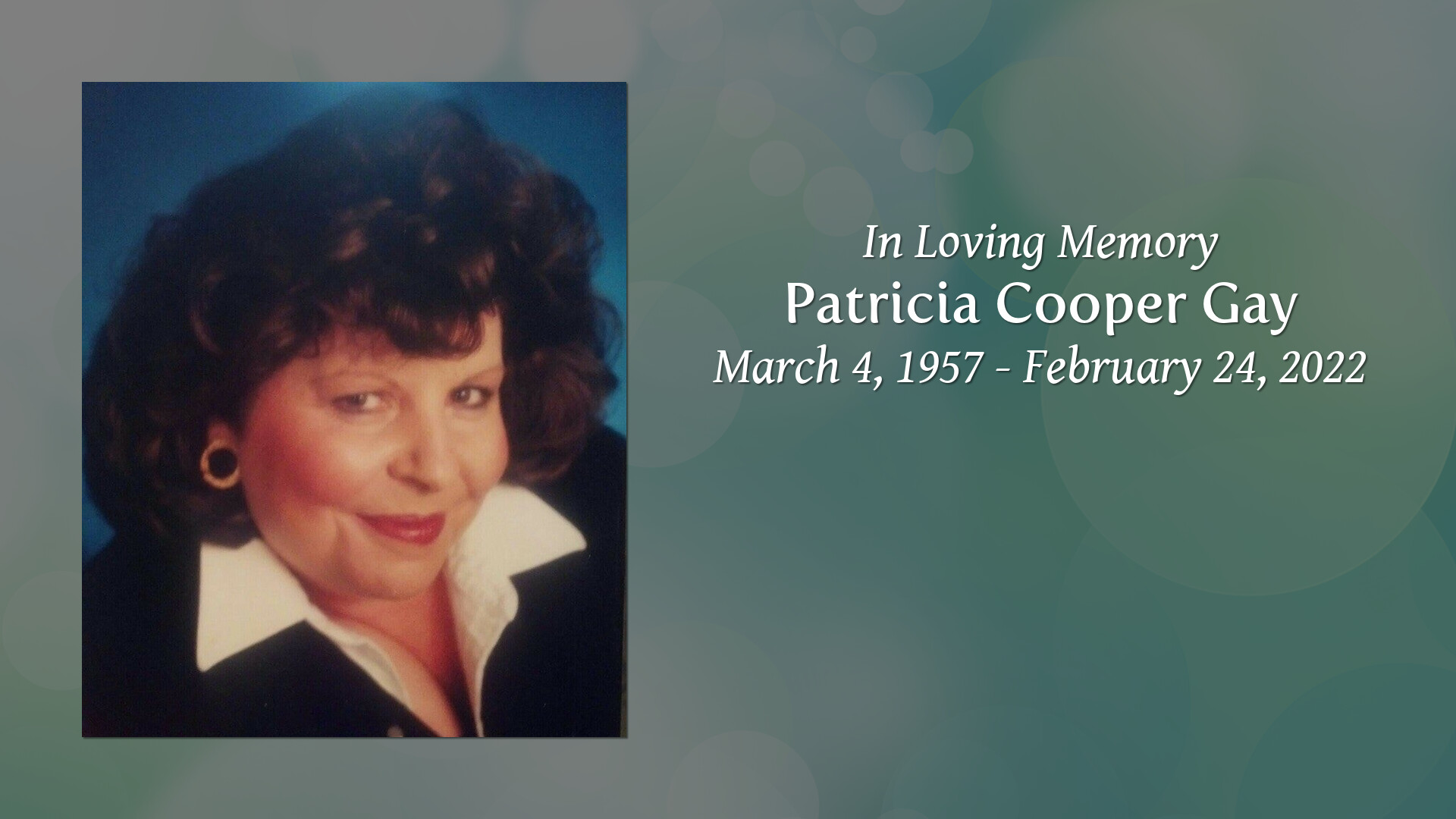 Patricia Cooper Gay - Tribute Video