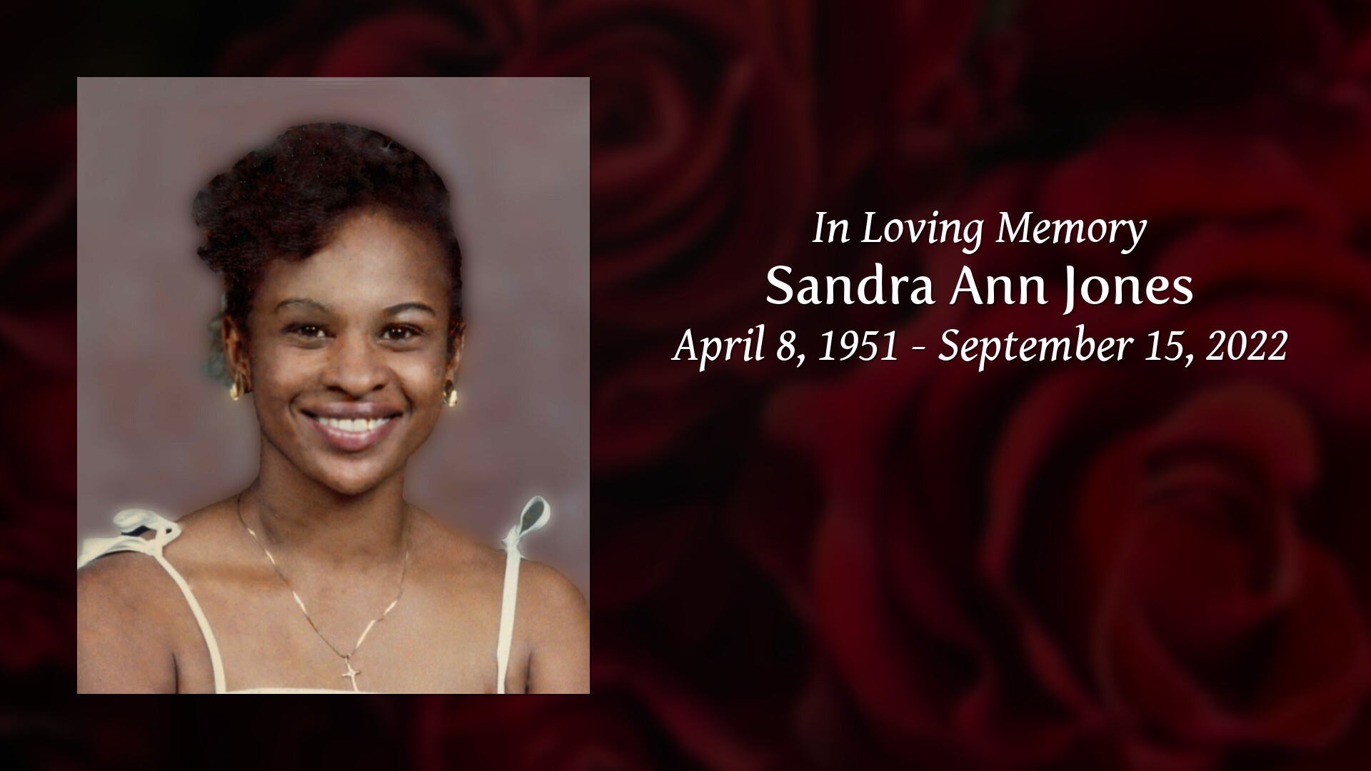 Sandra Ann Jones - Tribute Video