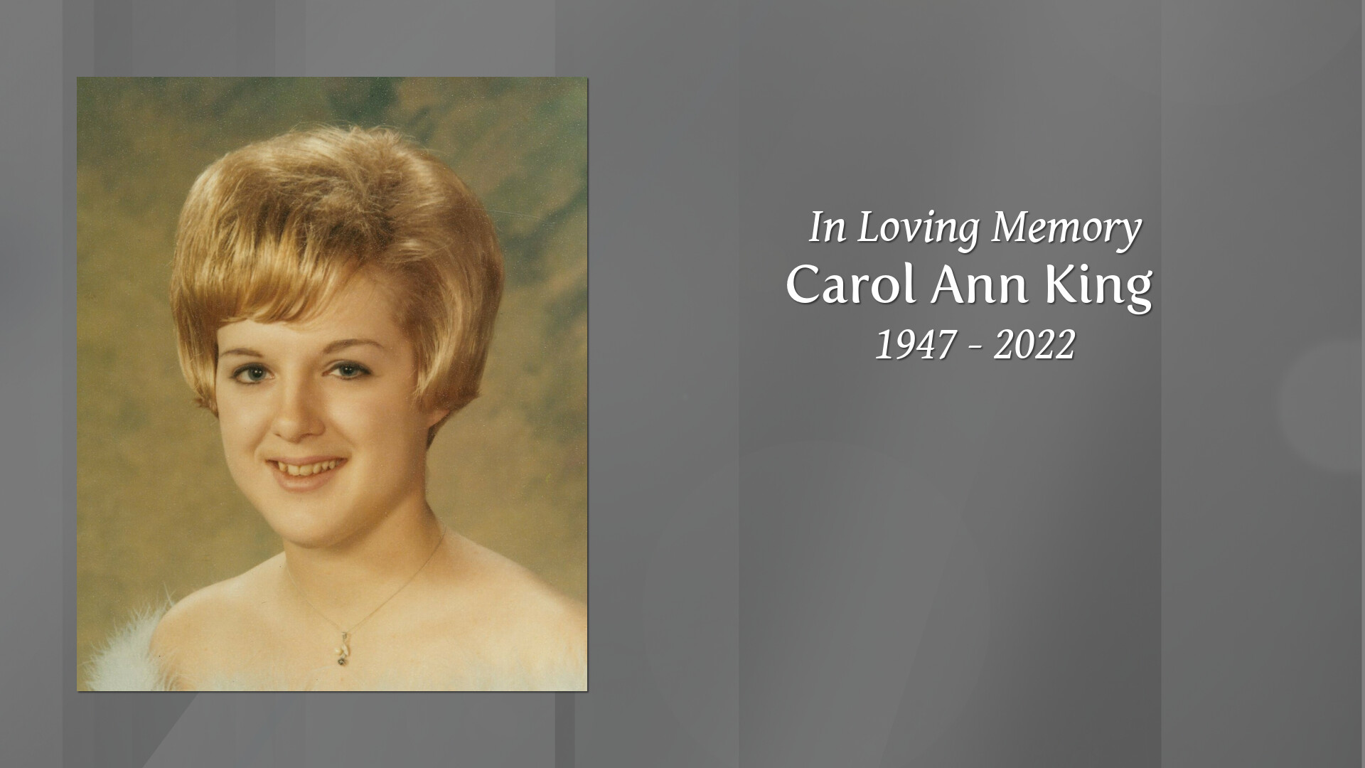 Carol Ann King - Tribute Video