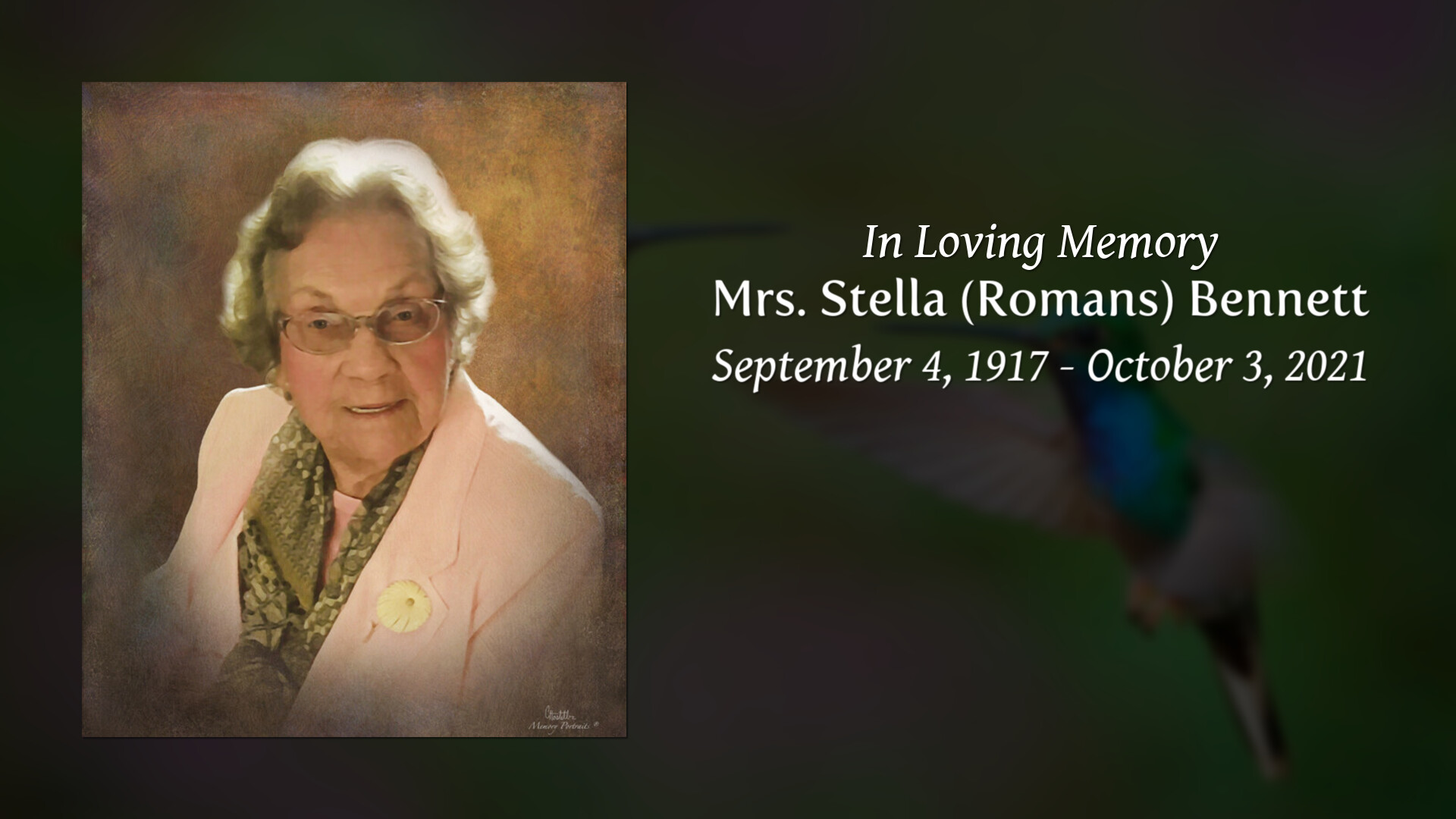 Mrs. Stella (Romans) Bennett - Tribute Video