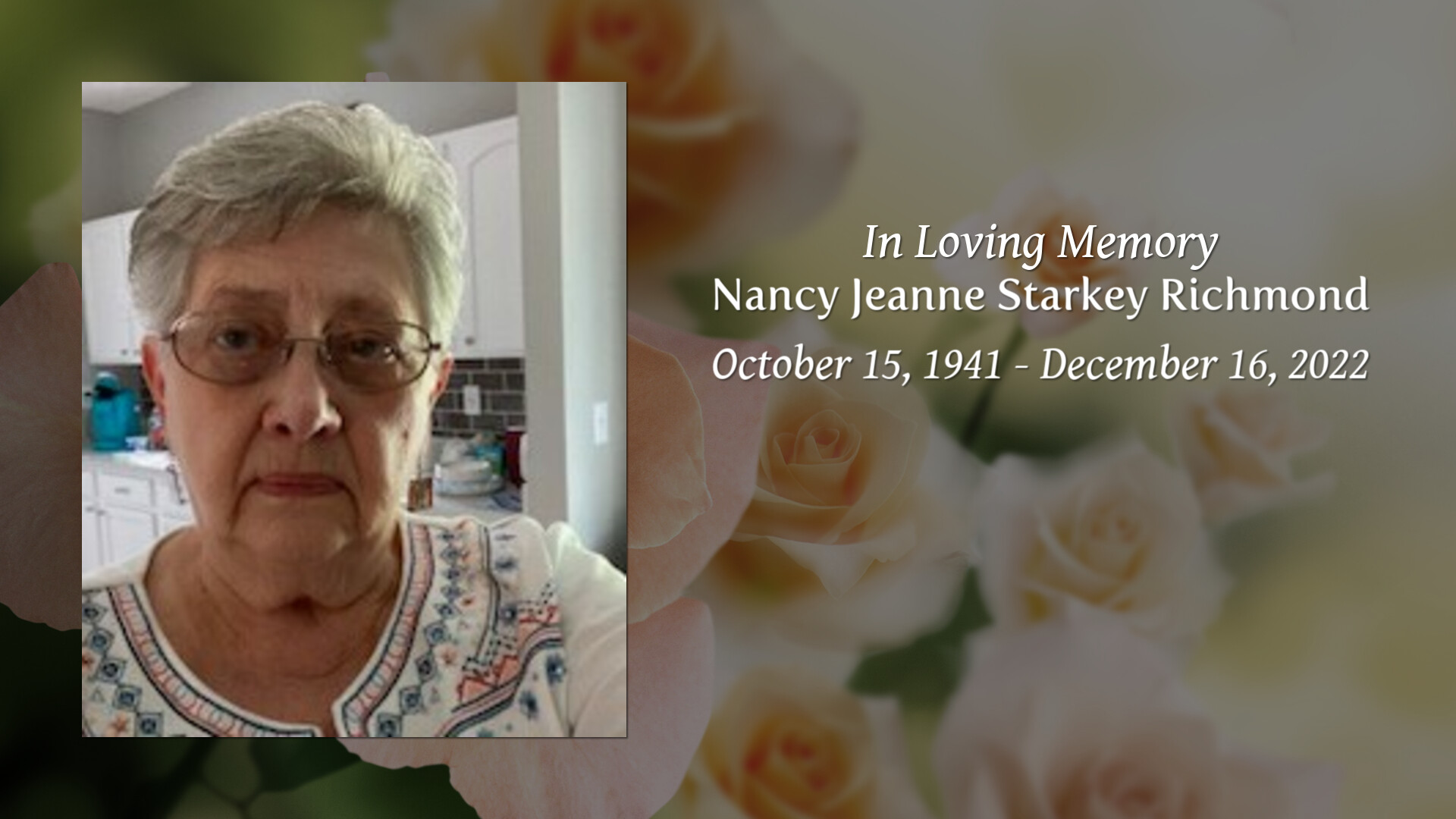 Nancy Jeanne Starkey Richmond - Tribute Video