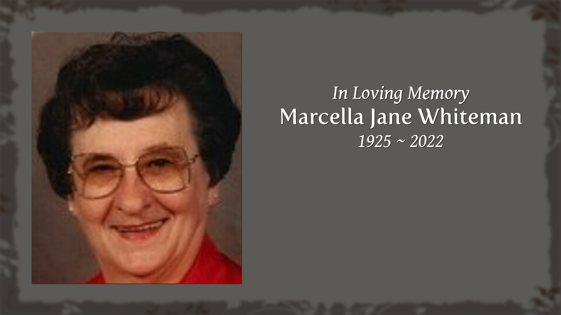 Marcella Jane Whiteman - Tribute Video