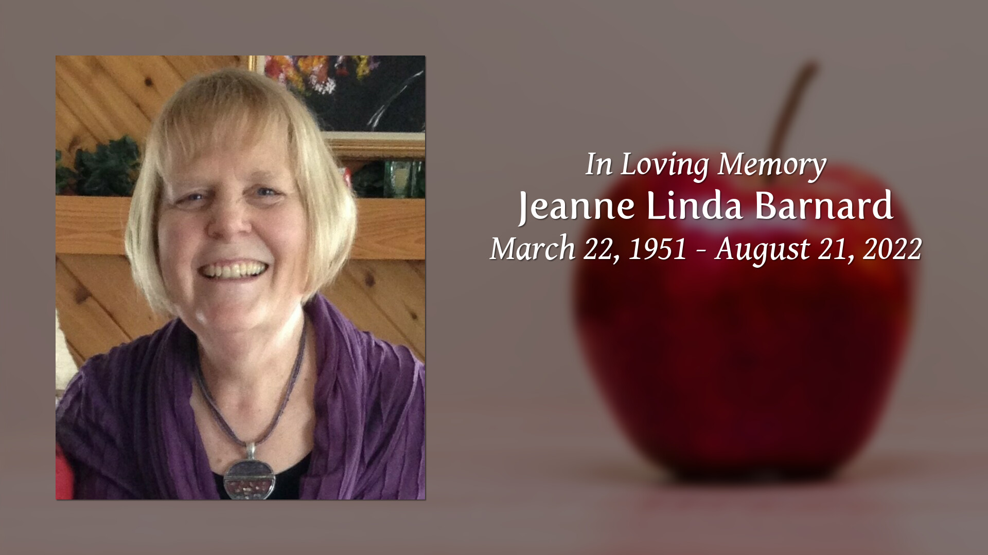 Jeanne Linda Barnard - Tribute Video