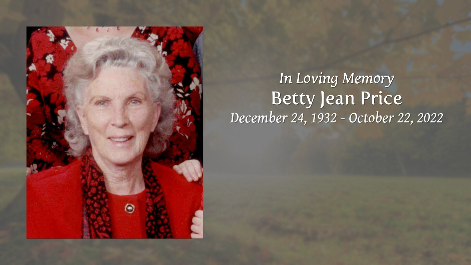 Betty Jean Price - Tribute Video