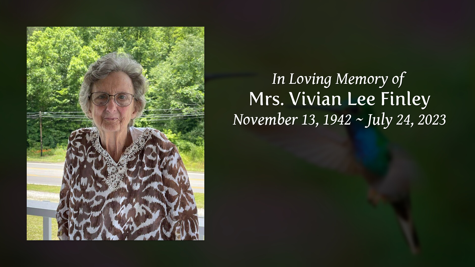 Mrs. Vivian Lee Finley - Tribute Video