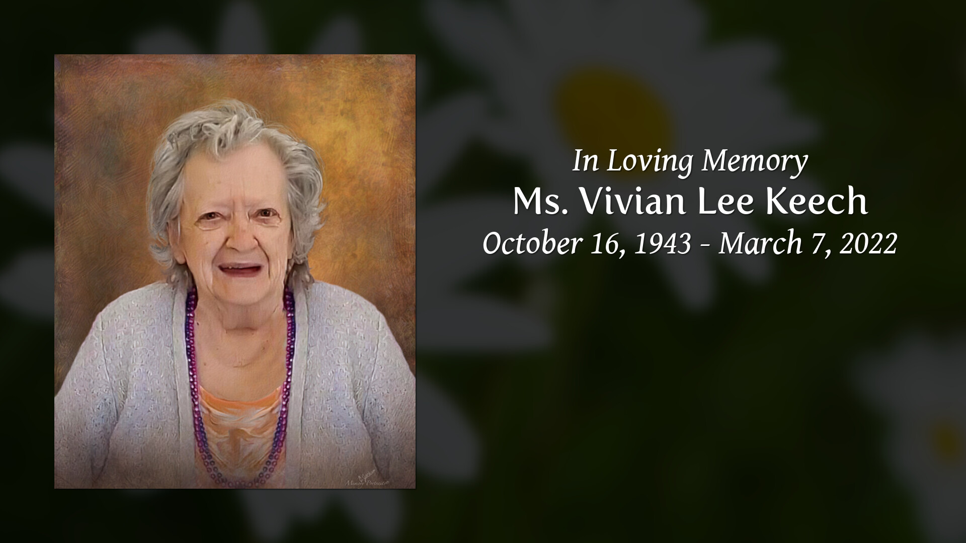 Ms. Vivian Lee Keech - Tribute Video