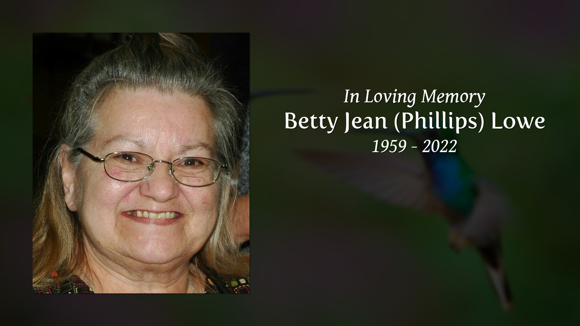 Betty Jean (Phillips) Lowe - Tribute Video