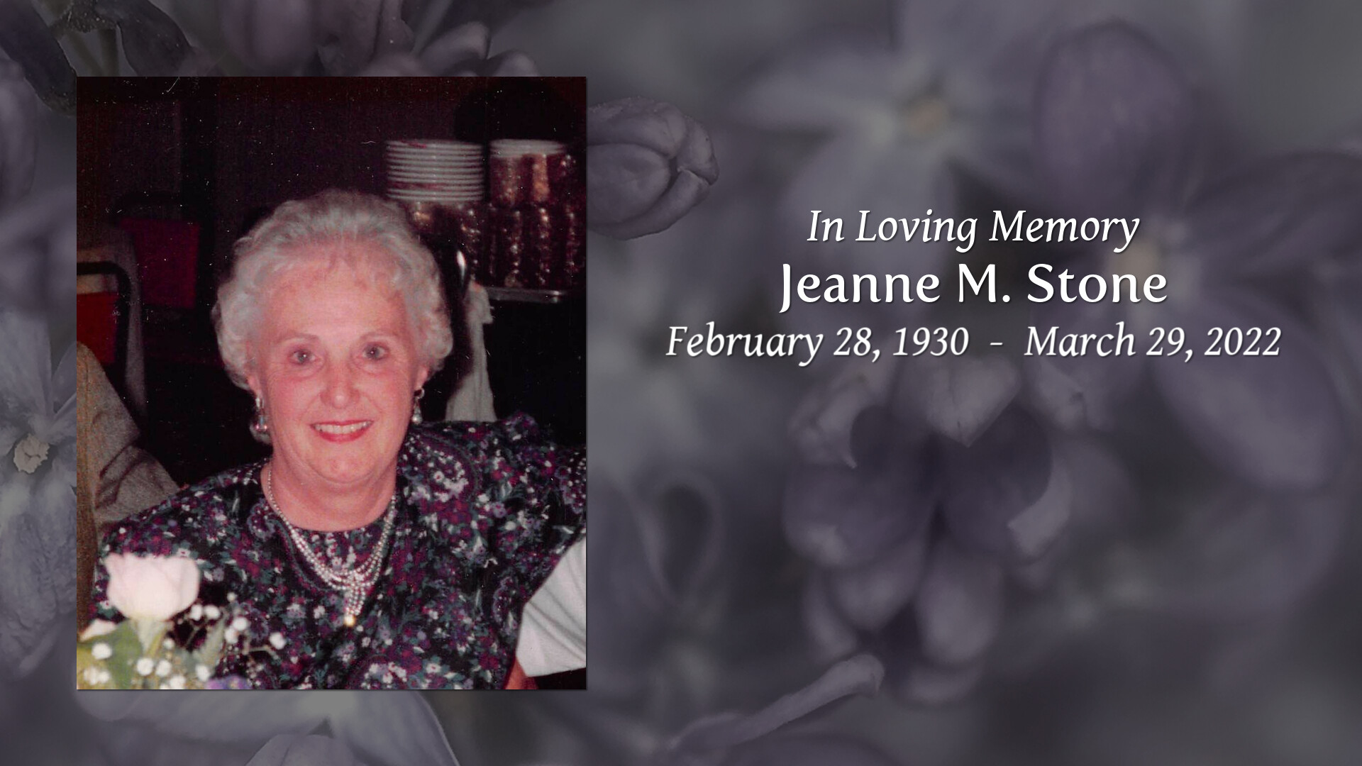Jeanne M. Stone - Tribute Video