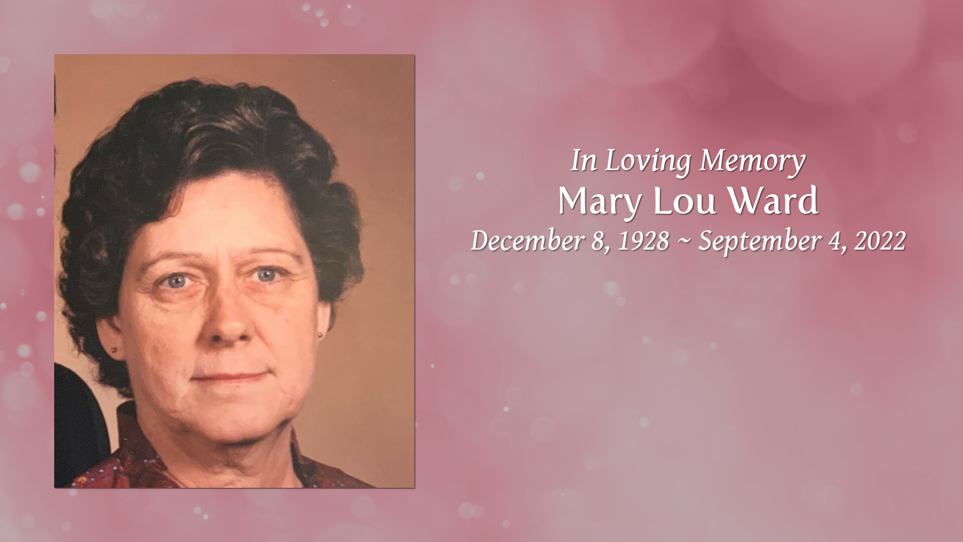 Mary Lou Ward - Tribute Video
